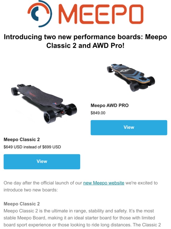 Meepo Board: Introducing Classic 2 and AWD Pro - two brand new boards ...