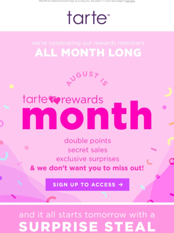 Tarte: make August your best month yet... | Milled