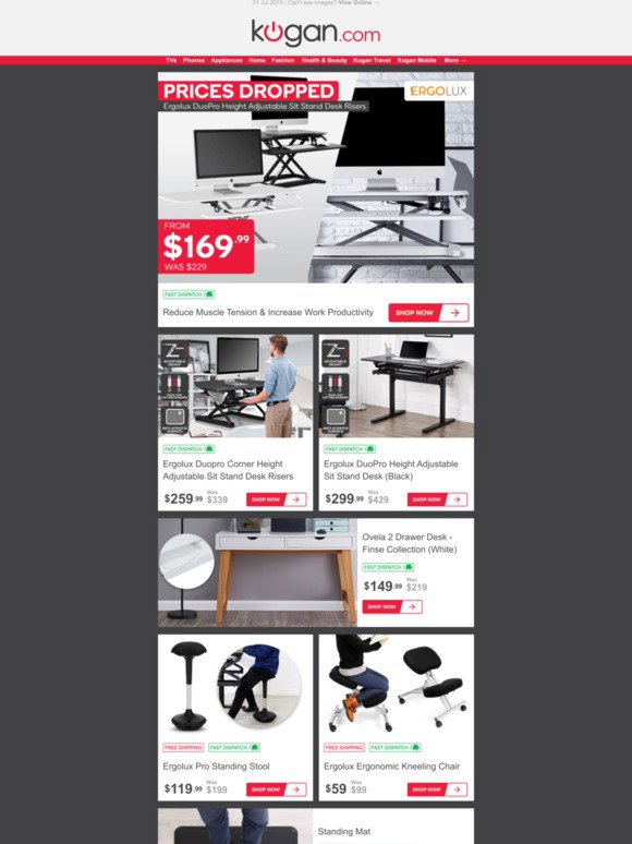 Kogan: Up to 33% Off Standing Desk Risers | Office on SALE! | Milled
