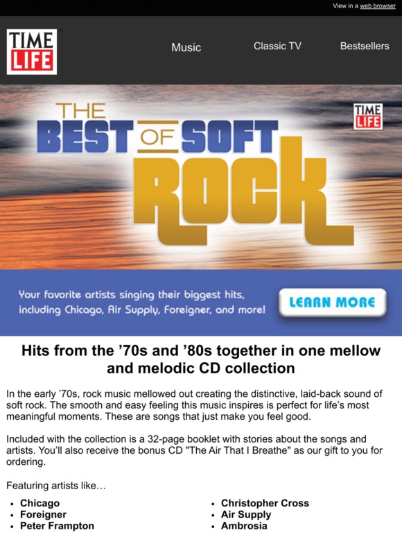 TimeLife: Reminder, BRAND NEW: The Best of Soft Rock | Milled