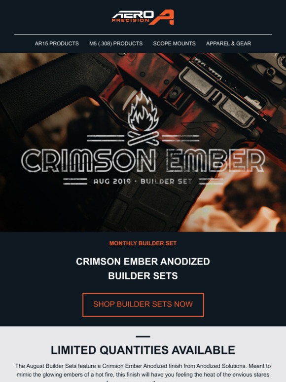 Aero Precision: Crimson Ember Anodized Builder Sets Now Available! | Milled