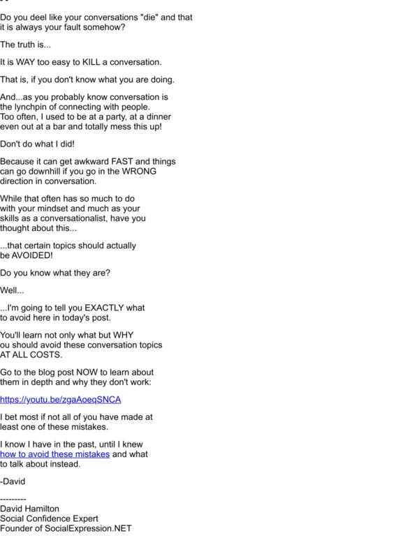 Social Expression: The 3 biggest conversation killers and why you ...