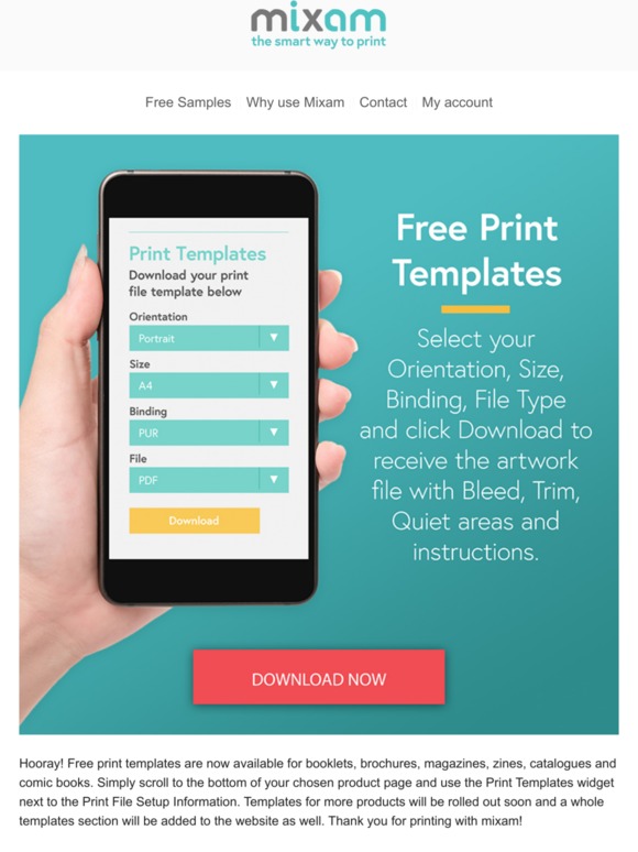 Mixam: Free Print Templates - Download Now | Milled