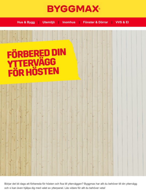 Byggmax: Förbered för hösten 🍁 6 fakta om ytterpanel | Milled