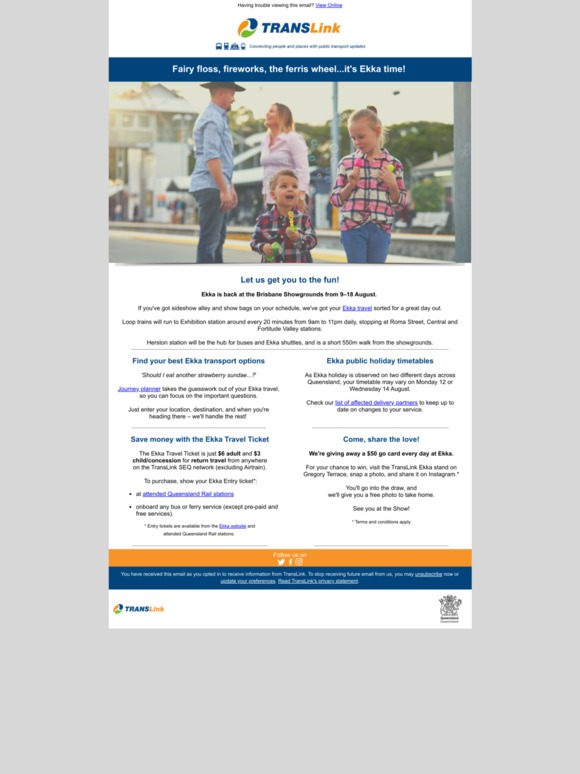 TransLink: It's Ekka time - Let us get you to the fun! | Milled