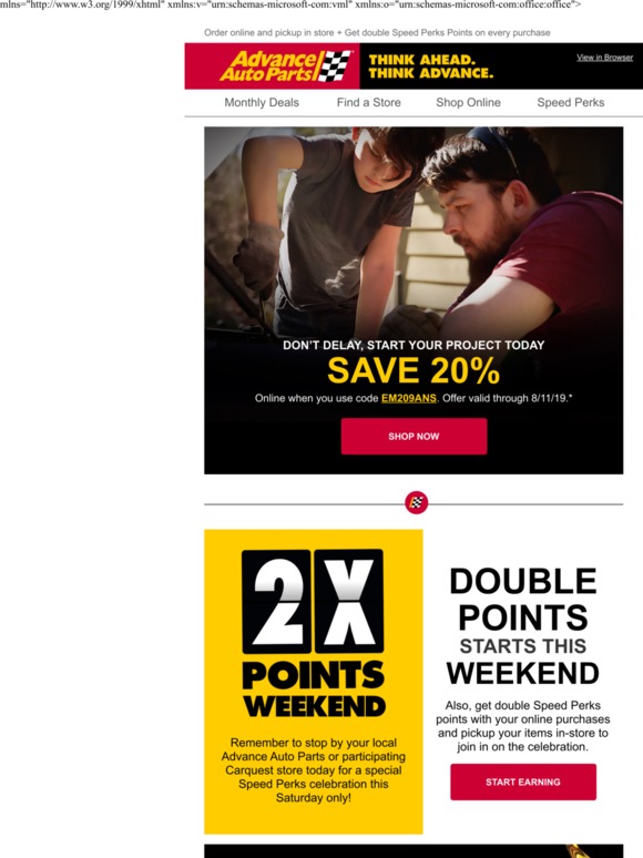 Advance Auto Parts: Limited Time: 2X Speed Perks Points Event This ...