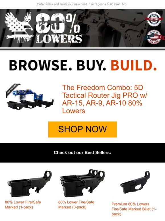80% Lowers: The Freedom Combo: 5D Tactical Router Jig PRO w/ AR-15, AR ...