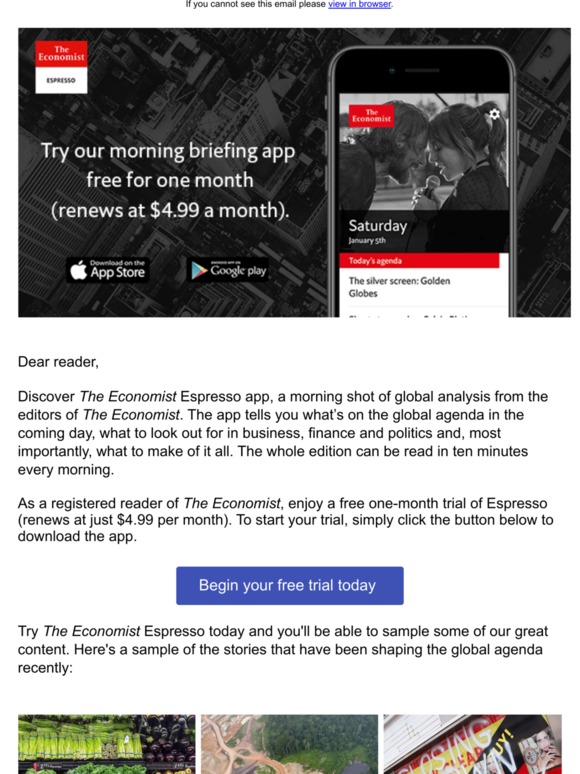 The Economist: Try The Economist Espresso app and receive your first ...