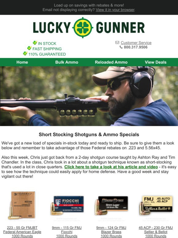 Lucky Gunner: Short Stocking Shotguns & New Ammo Specials | Milled