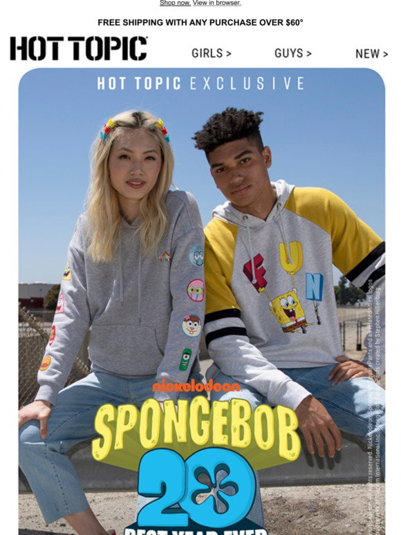 Hot Topic: Our SpongeBob SquarePants streetwear-inspired collection is ...