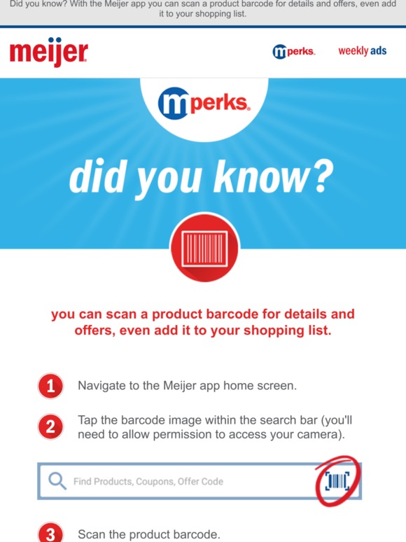 Meijer: Scan barcodes with the Meijer app | Milled