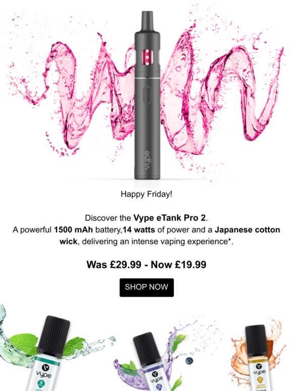 Vuse: Get your Vype eTank Pro 2, now for £19.99! | Milled