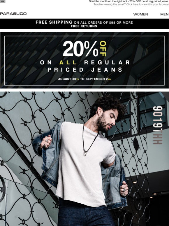 Parasuco: Start the month on the right foot - 20% OFF on all reg priced ...