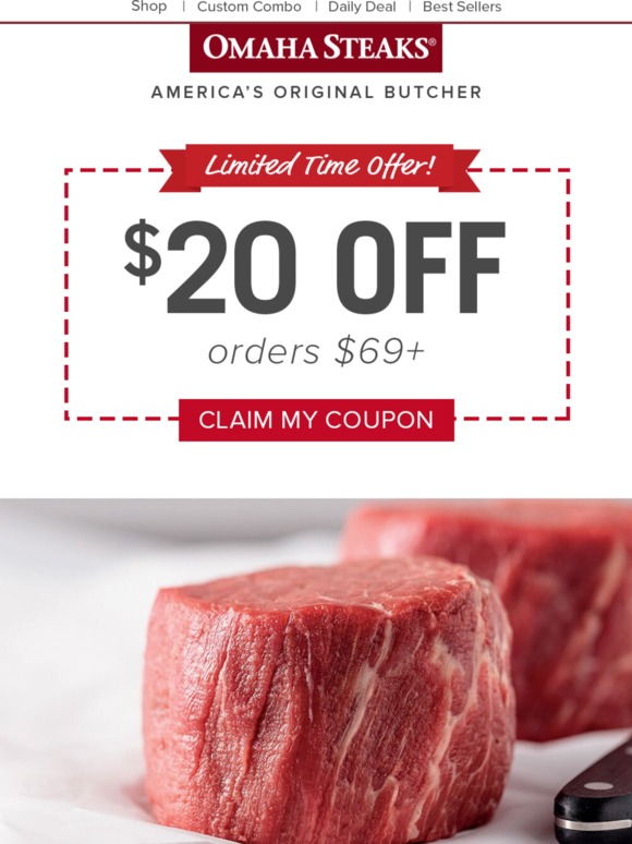 Omaha Steaks: Enjoy this special $20 off coupon! | Milled