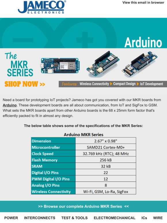 Jameco: Explore the Arduino MKR Series! | Milled