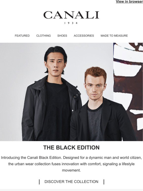 Canali: The Black Edition: a new era of urban wear | Milled