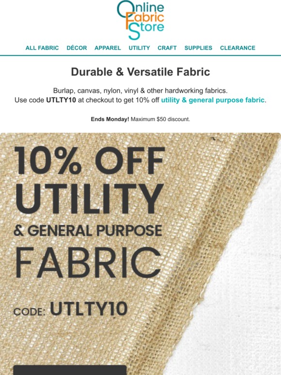 OnlineFabricStore.net: Utility Fabric Sale | Burlap, Clear Vinyl ...