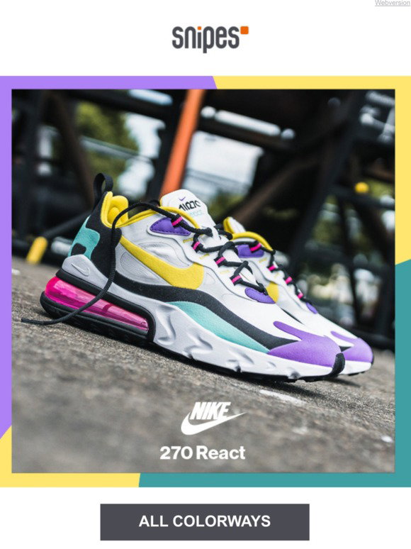 Snipes: Aufregende neue Colorways: NIKE Air Max 270 React | Milled