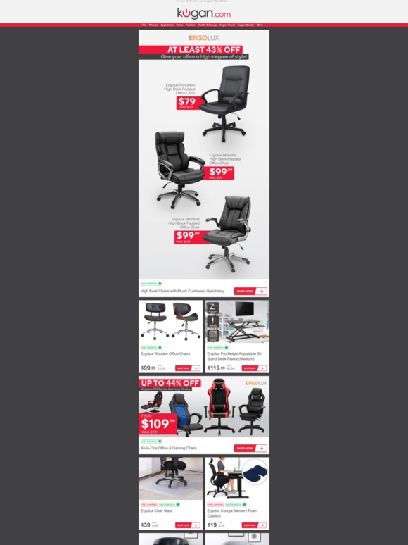 Kogan: At Least 43% OFF Office Chairs Inside! From $79 | Milled