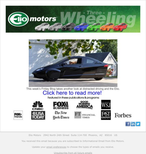 Elio Motors: Distracted Driving and The Elio | Milled