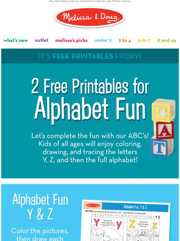 Melissa & Doug: Here are your 2 free printables for this weekend! | Milled
