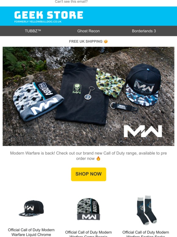 Geek Store: Modern Warfare is back! 🔥 All new COD merch | Milled