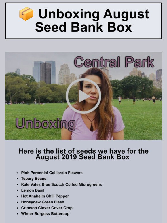 Seed Bank Box: 🌎 Pamela Mace in Central Park 📦 Unboxing August's Seed ...