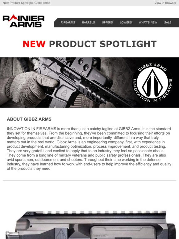 Rainier Arms: New Product Spotlight: Gibbz Arms | Milled