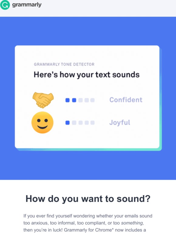 Grammarly, Inc.: NEW: Tone detection has arrived! 🤔 🤩 👍 | Milled Grammarly, Inc.: NEW: Tone detection has arrived! 🤔 🤩 👍 | Milled