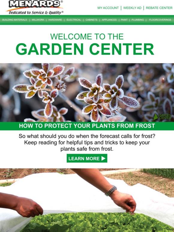 Menards: Garden Center | First Frost! | Milled