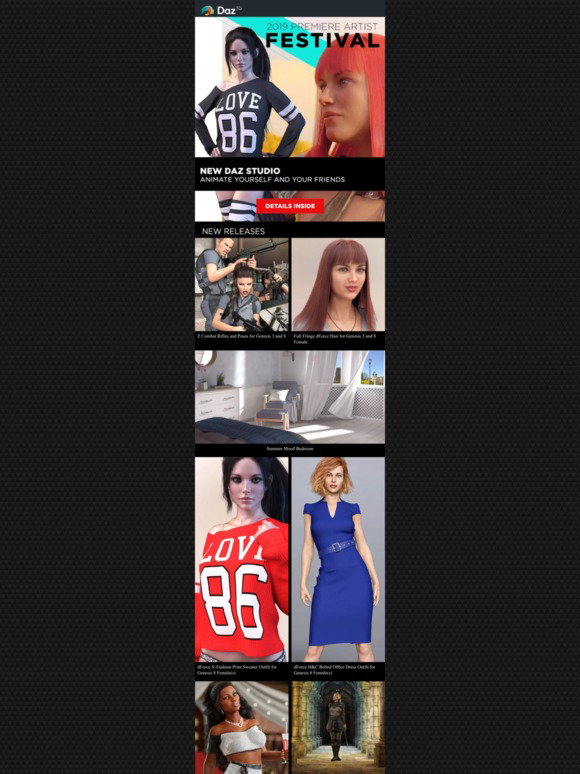 DAZ 3D: All New Items Released During The Premiere Artist Festival Are ...