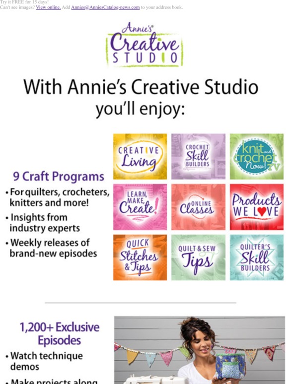Annie's: Annie's Creative Studio is a crafter's dream come true! Inside ...
