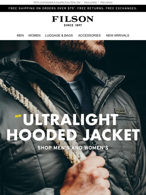 Filson: New Ultralight Hooded Jacket | Milled