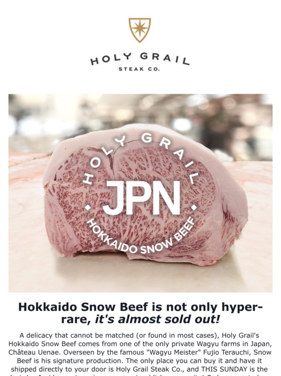 Holy Grail Steak: Snow Beef - LAST CALL for the mailing list price ...
