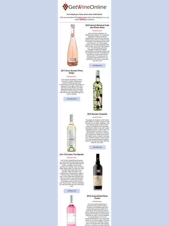 GetWineOnline: Free Shipping on these select wines! | Milled