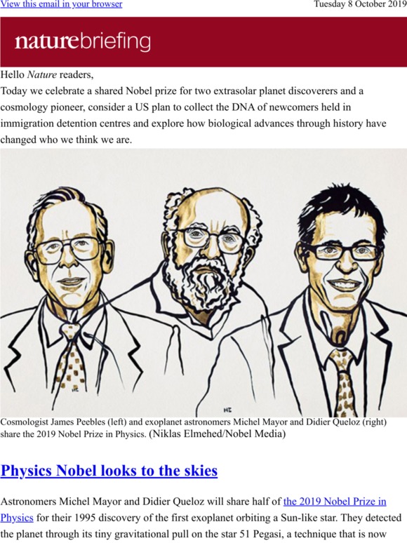 Nature: Physics Nobel prize awarded to exoplanet discoverers and a ...