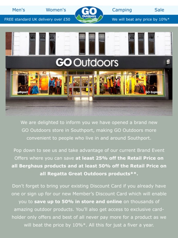 Go Outdoors: NEW GO Outdoors Store Now Open in Southport! | Milled