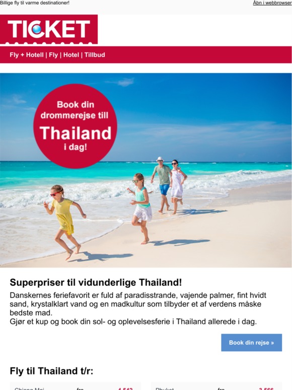Ticket: Billige flybilletter til Thailand - Book nu! | Milled
