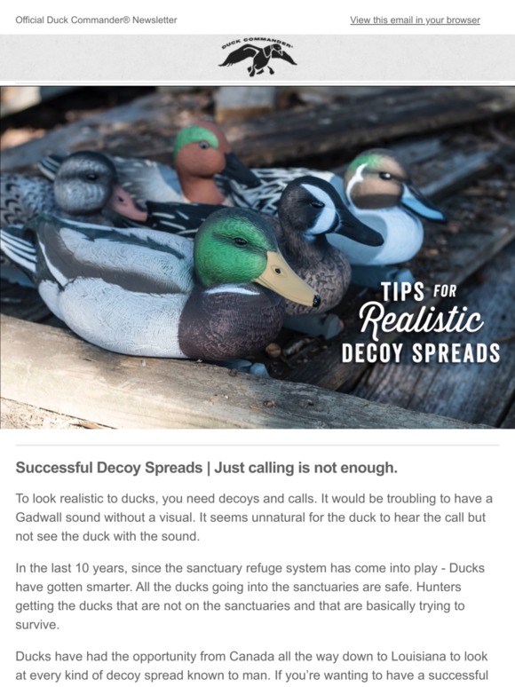 Duck Commander: Tips for Realistic Decoy Spreads | Milled