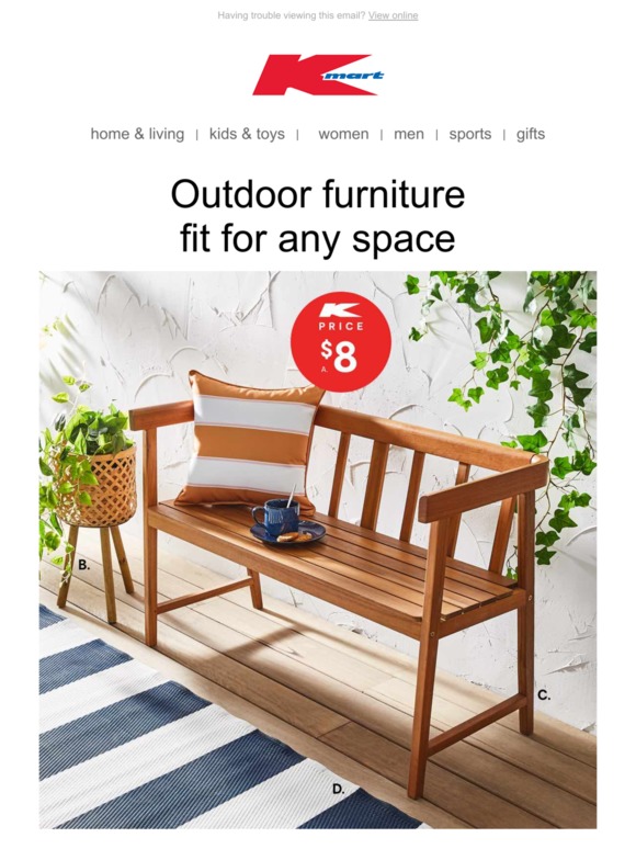 Kmart: Outdoor furniture fit for any space | Milled