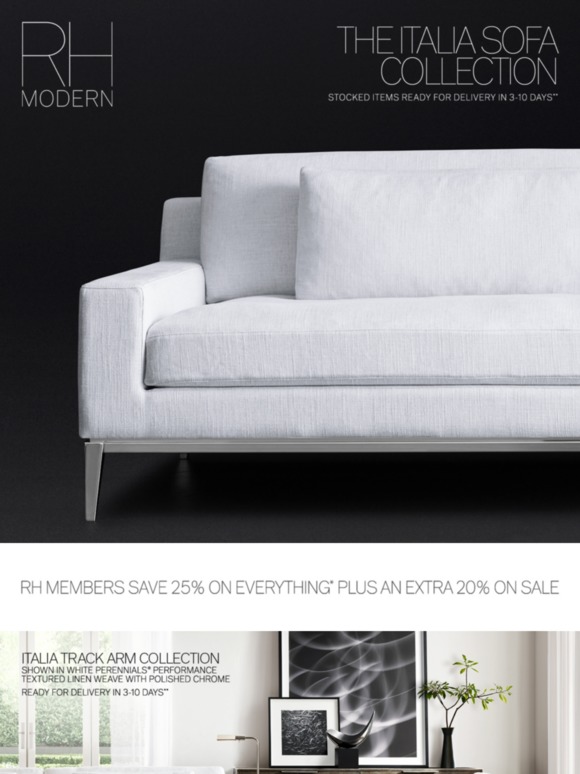 Restoration Hardware: The Italia & Modena Sofa Collections | Milled