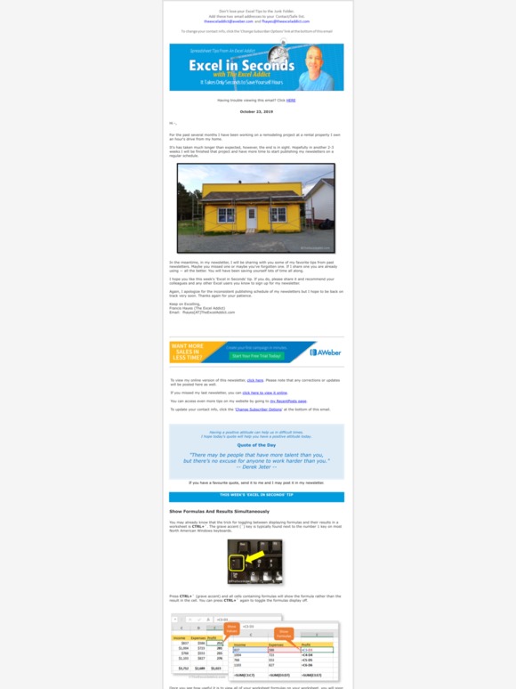 Excel Addict: Excel in Seconds - Show Formulas And Results Simultaneously | Milled