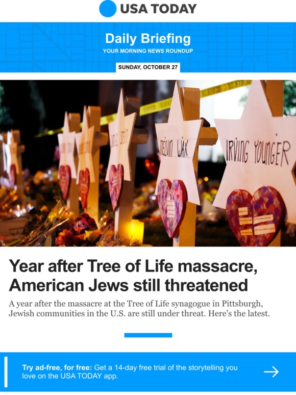 USA TODAY: Year after Tree of Life massacre, American Jews still ...