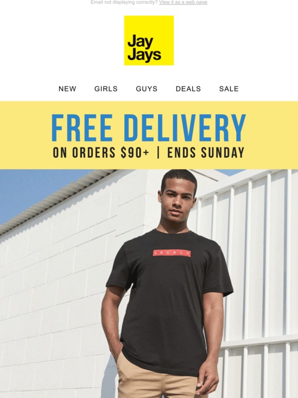 Jay Jays: Free delivery on orders $90+ just for you 😲 | Milled