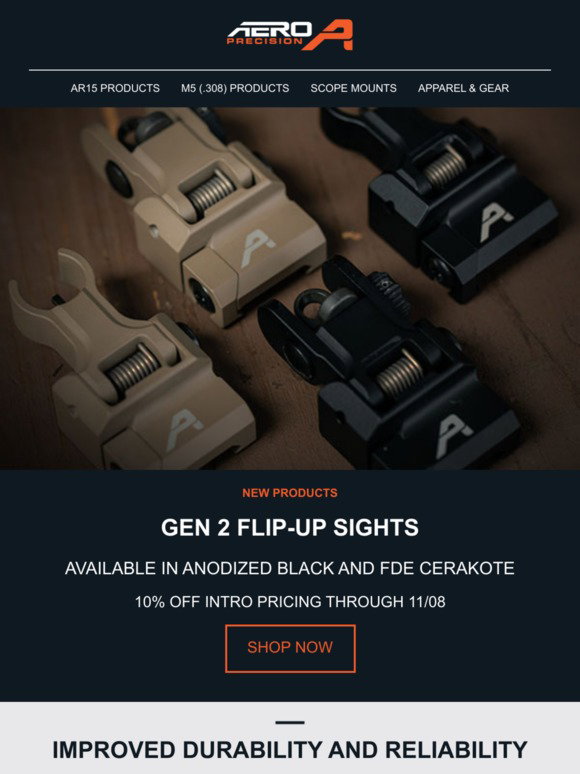 Aero Precision: Gen 2 Flip-Up Sights NOW AVAILABLE! | Milled