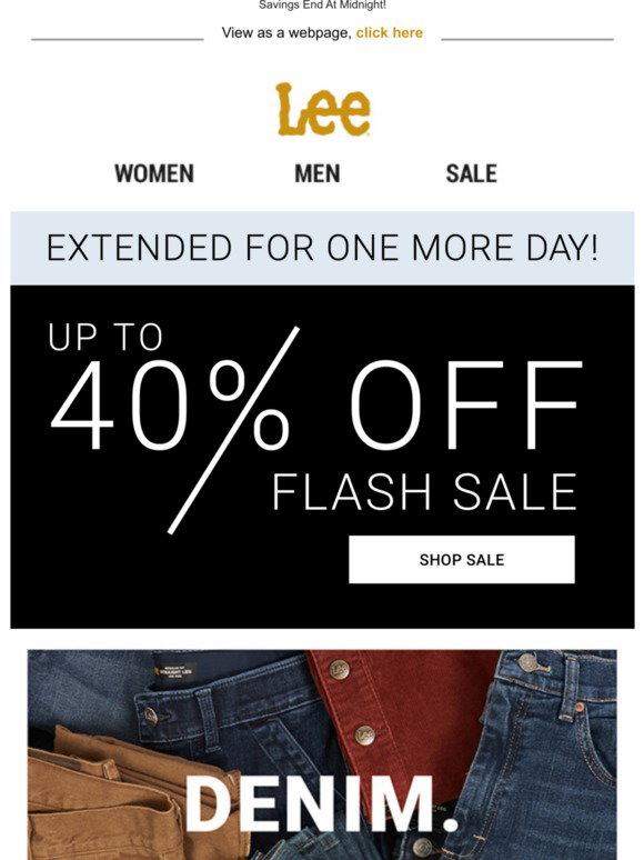 Lee: Sale Extended! Up to 40% Off | Milled