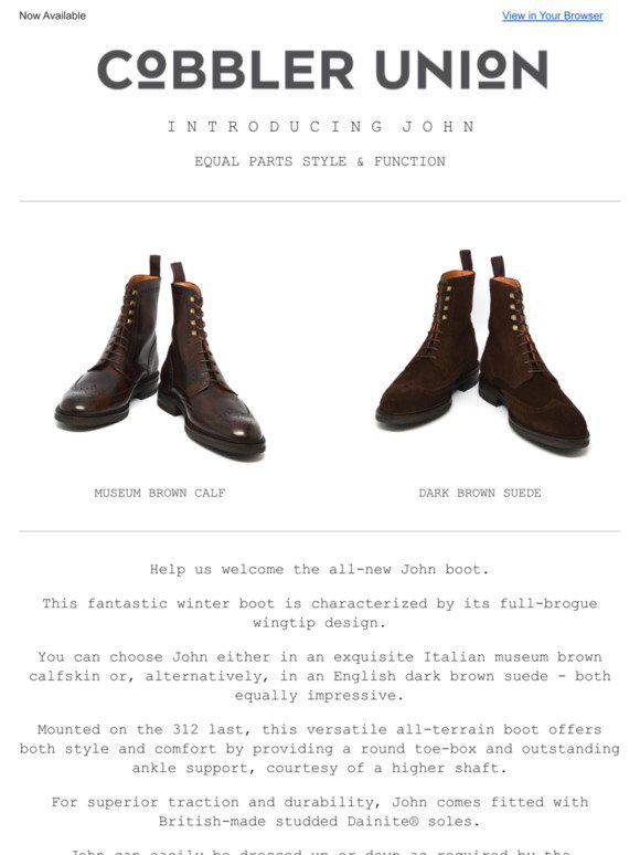Cobbler Union: Introducing The All New John Boot | Milled