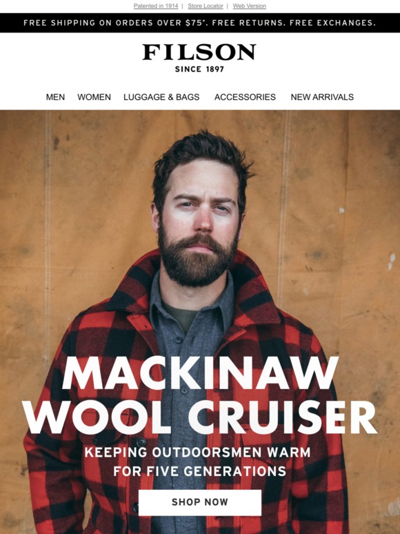 Filson: A Filson Icon: The Mackinaw Wool Cruiser | Milled