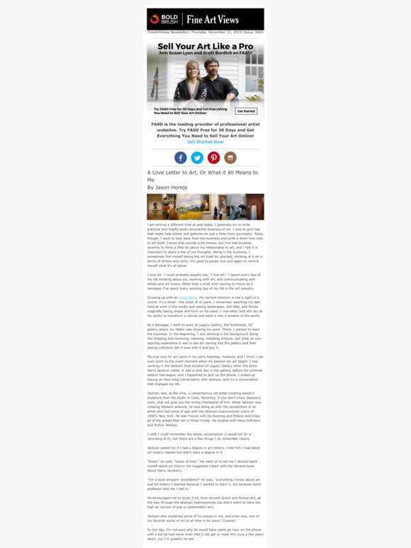 Fine Art Views: A Love Letter to Art, Or What it All Means to Me (Jason ...