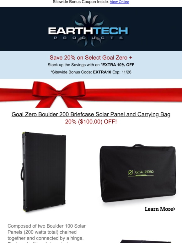 Earthtech Products: Big Pre-Black Friday Goal Zero Solar Flash Sale: 20 ...
